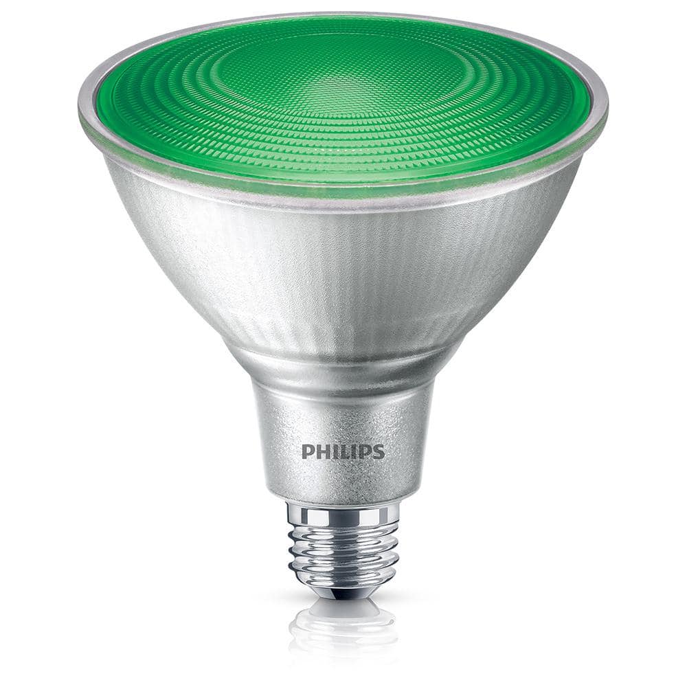 Philips 90-Watt Equivalent PAR 38 LED Flood Green 469098 - The Home Depot