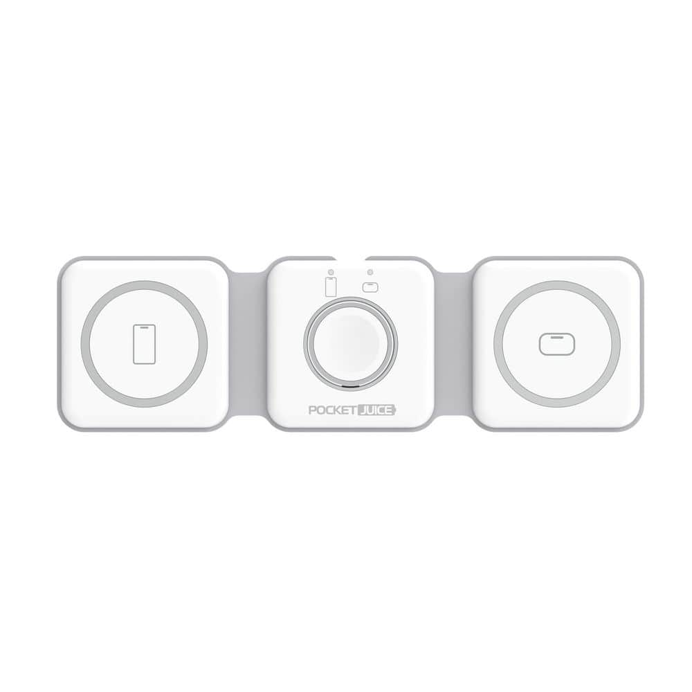 Tzumi Pocket Juice 3 in 1 Charge Station Charge Pad in White, 1 Pack ...