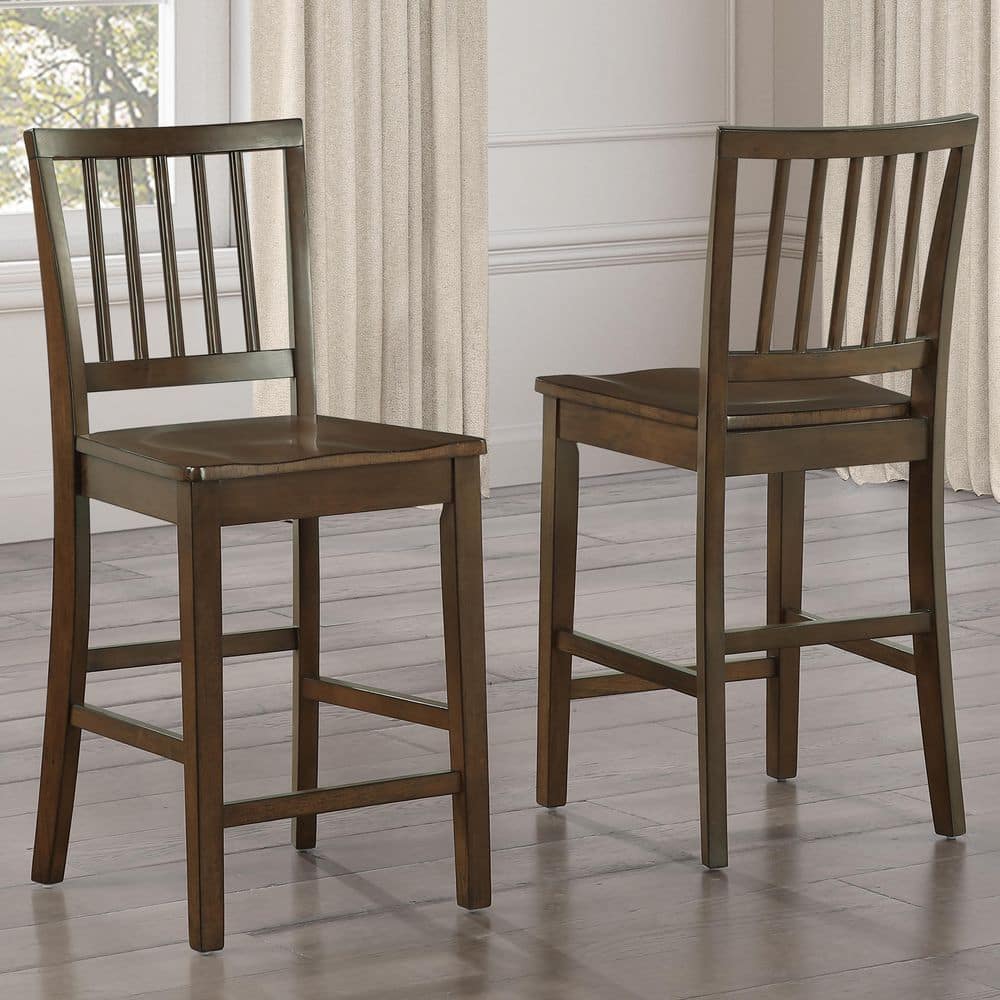 Steve Silver Joplin Brown Wood Counter Chair (Set of 2) JOP500CC - The ...
