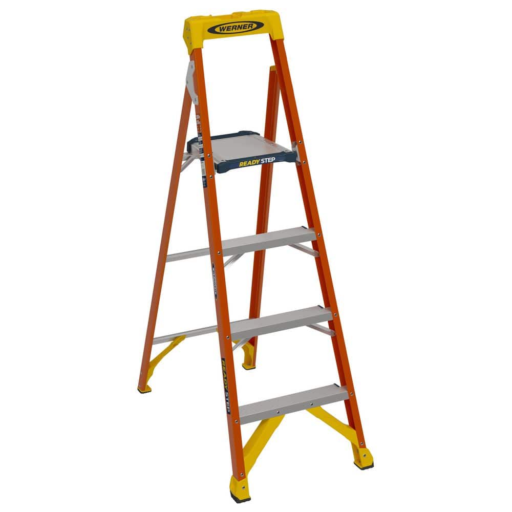 Werner 5.5 ft. Fiberglass Platform Step Ladder (9.5 ft. Reach Height ...