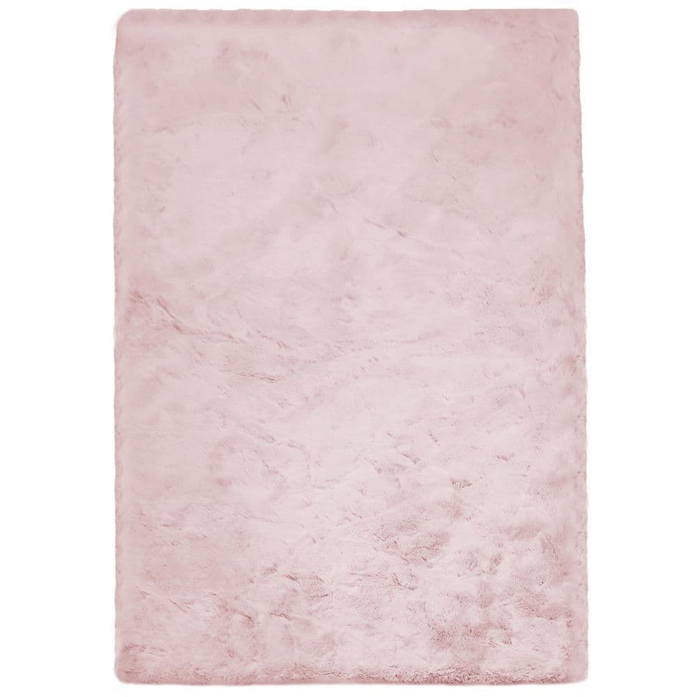 Nourideaux Pink Large Rug 6 ft. x 9 ft Fluffy Fuzzy Faux Fur Rug Plush ...