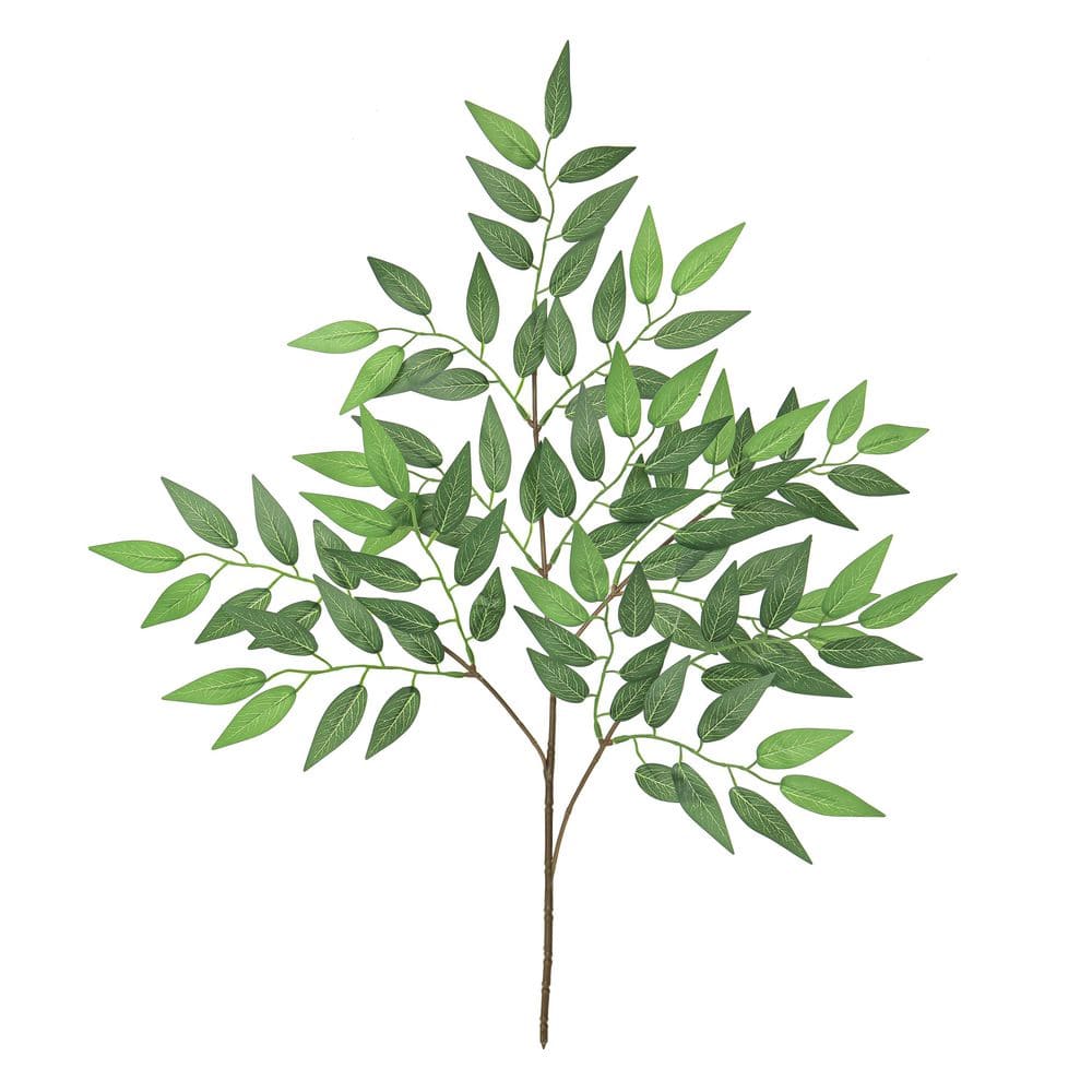 LIVING LUXURY 27 in. Artificial Italian Ruscus Smilax Leaf Stem Plant Greenery Foliage Spray ...