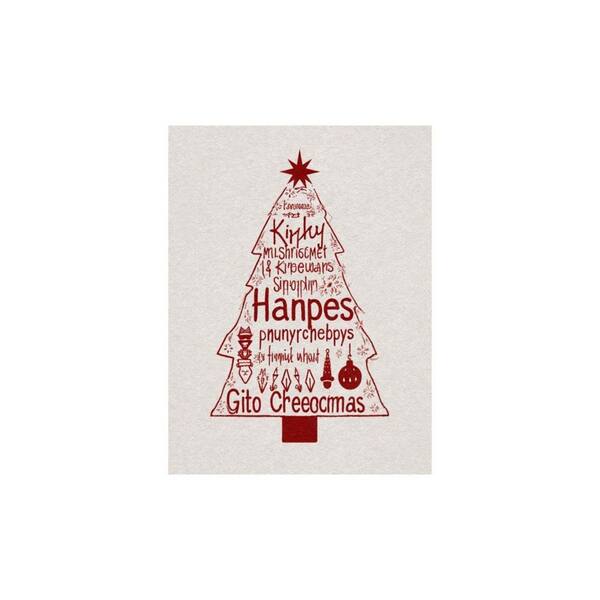 Text-Filled Christmas Tree Unframed Canvas Art Print 32 in. x 24 in ...