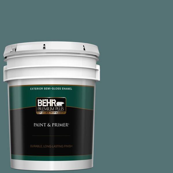 BEHR PREMIUM PLUS 5 gal. #PPU13-02 Juniper Berries Semi-Gloss Enamel ...