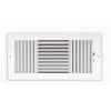 Venti Air 14 in x 6 in White Plastic 3 Way Supply Register for Duct ...