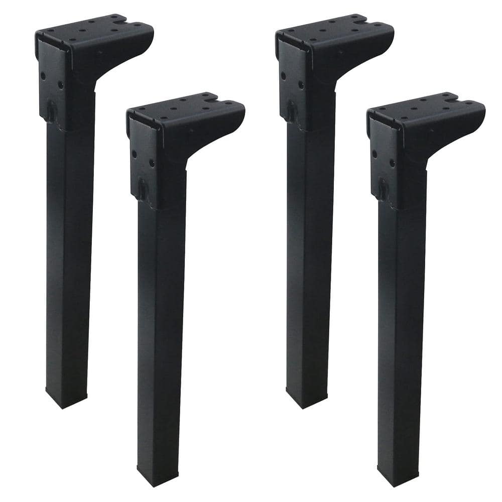 Angel Sar 4 Piece Black Metal Folding Table Legs With Mounting Screws 12 In Coffee Table