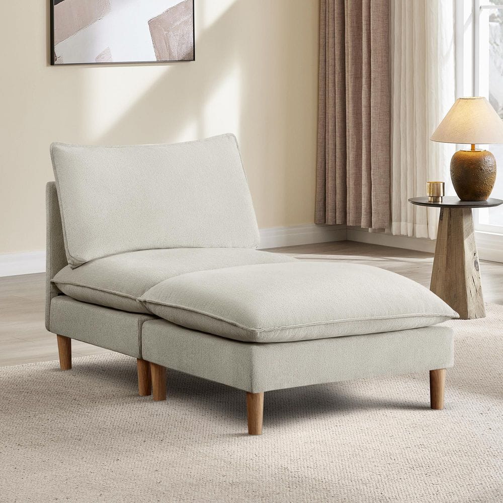 Spruce & Spring Kira 33.46 in. Armless 1-Piece Fabric Modular Sofa in ...