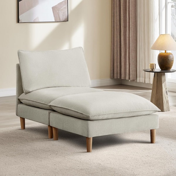 Spruce & Spring Kira 33.46 in. Armless 1-Piece Fabric Modular Sofa in ...