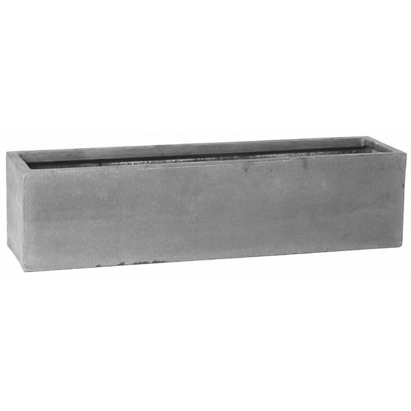 PotteryPots Natural Balcony Extra Large 32 in. Grey Fiberstone Indoor ...