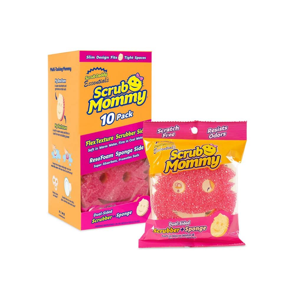 Scrub Daddy Scrub Mommy Essentials Scrubber Sponge Windowed Box 10ct ...