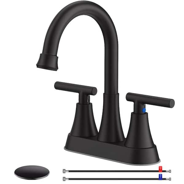 Numhew 1-Set 4 in. Bathroom Faucets for Sink with 2 Handle, 3 Hole, Pop ...