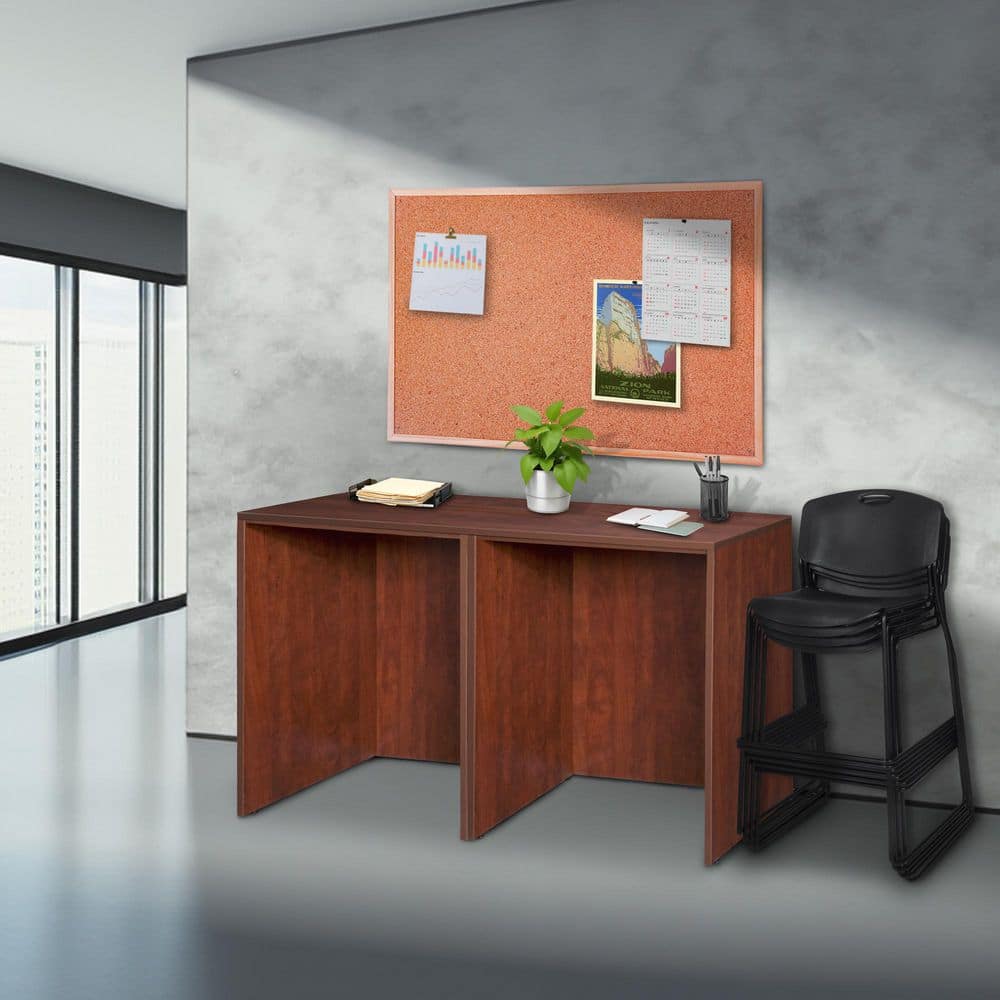 Regency Legacy 72 in. Cherry Stand Up Side to Side Desk / Desk ...