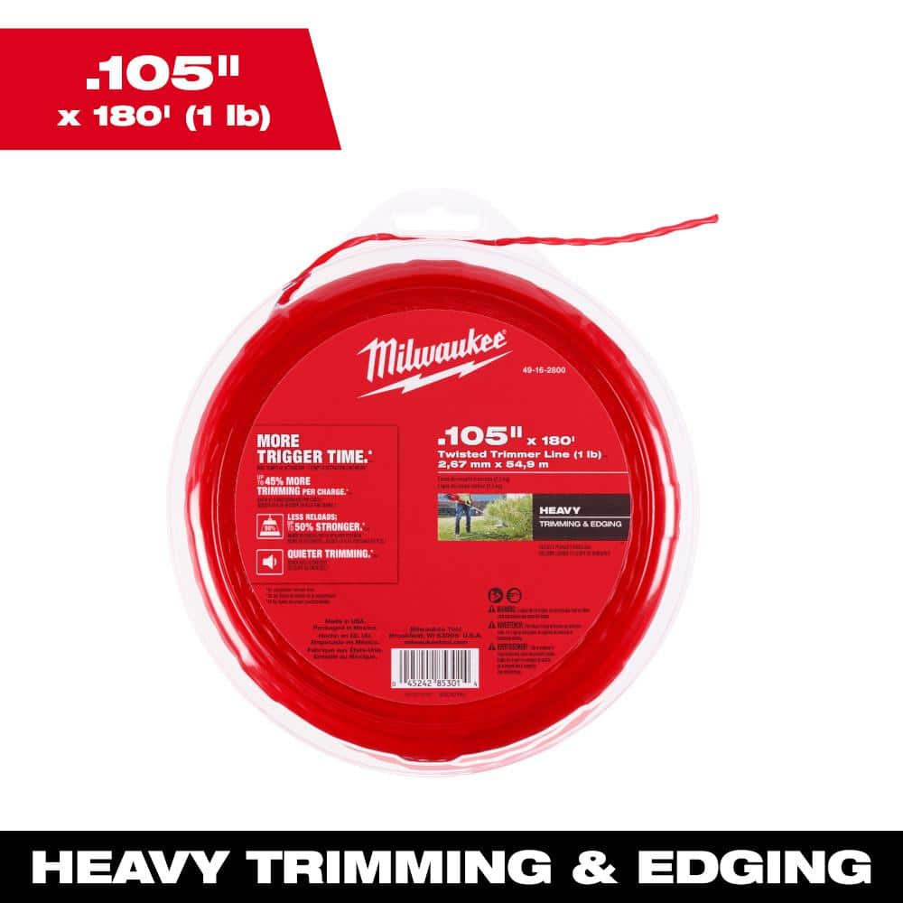 Milwaukee 0.105 in. x 180 ft. Trimmer Line 49-16-2800 - The Home Depot