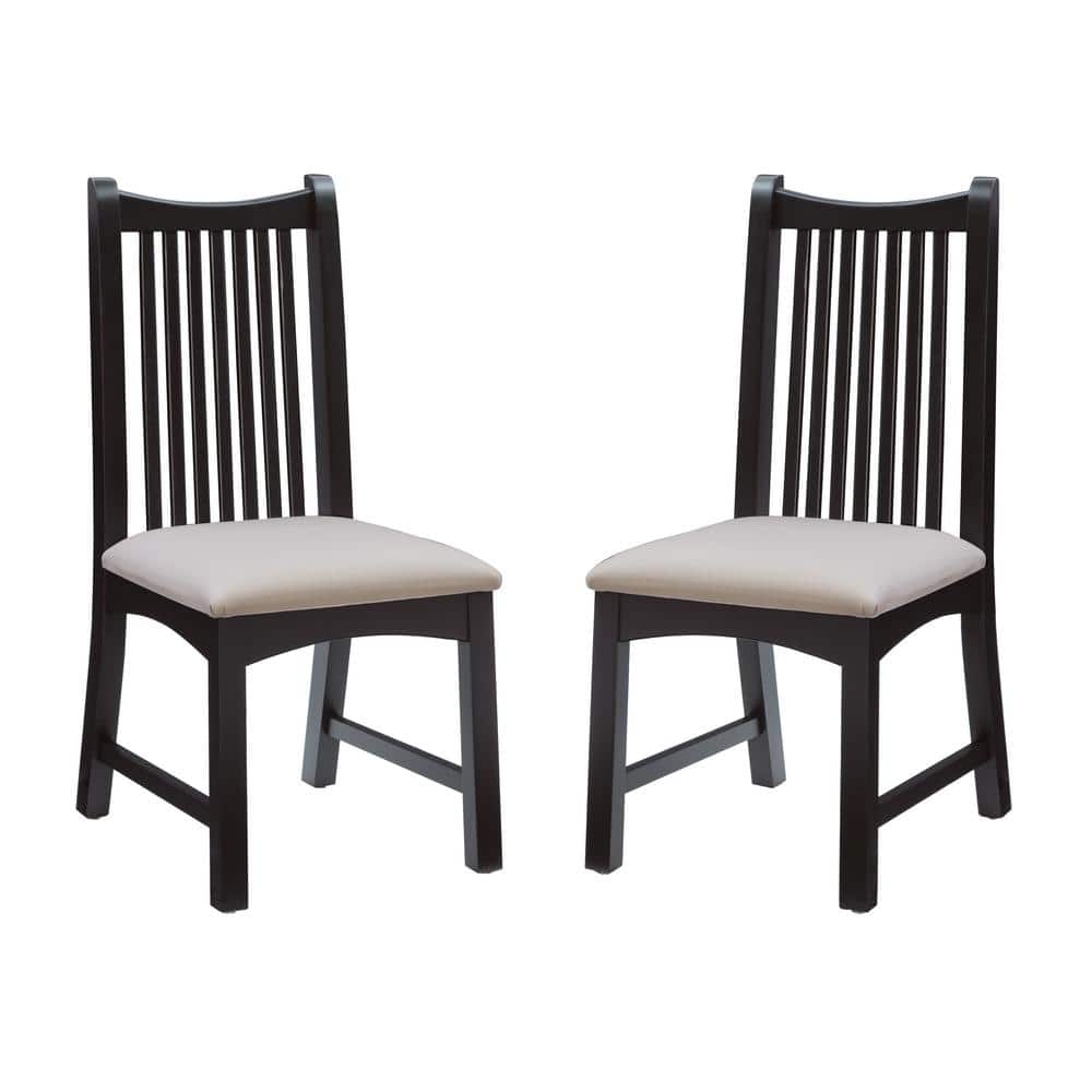 Linon Home Decor Maud Black Faux Leather Dining Side Chair Set of 2 ...