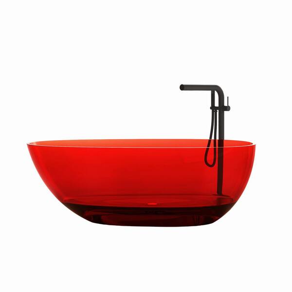 Vanity Art 59 in. x 31 in. Freestanding Oval Soaking Stone Resin ...