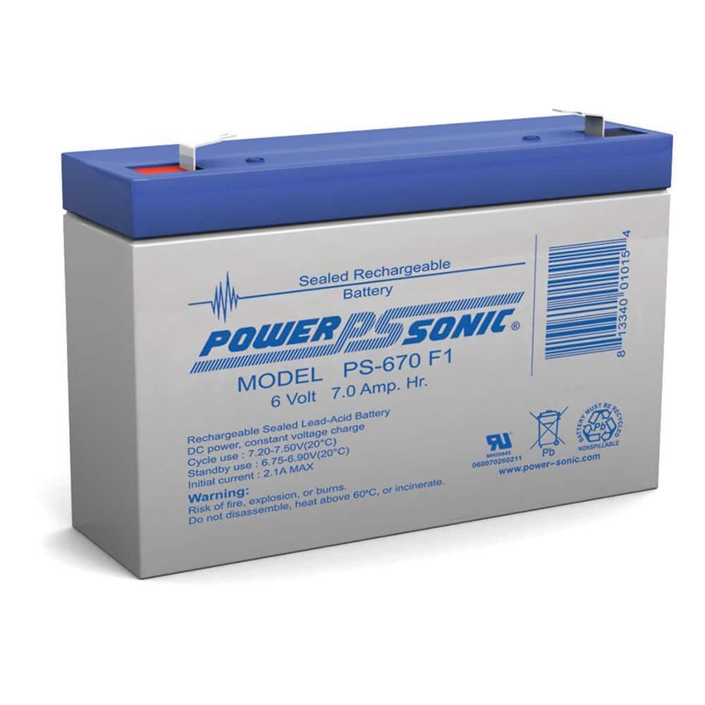 Power-Sonic 6-Volt 7 Ah Sealed Lead Acid (SLA) Rechargeable Battery PS ...