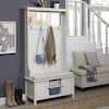 Farmhouse Easy White Hall Tree SKEGL19296BEW - The Home Depot