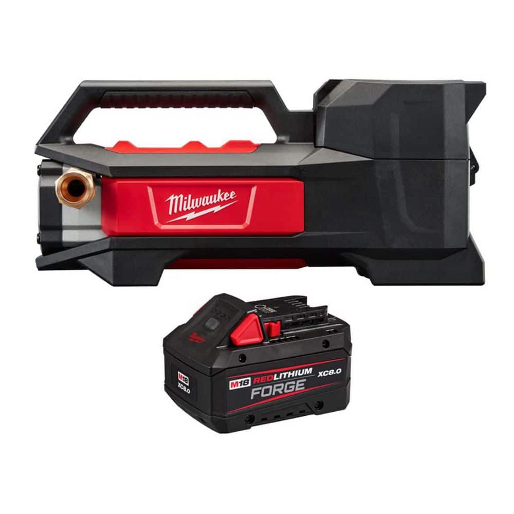 Milwaukee M18 18-Volt 1/4 HP Lithium-Ion Cordless Transfer Pump with M18 Forge XC8. 0 Battery ...