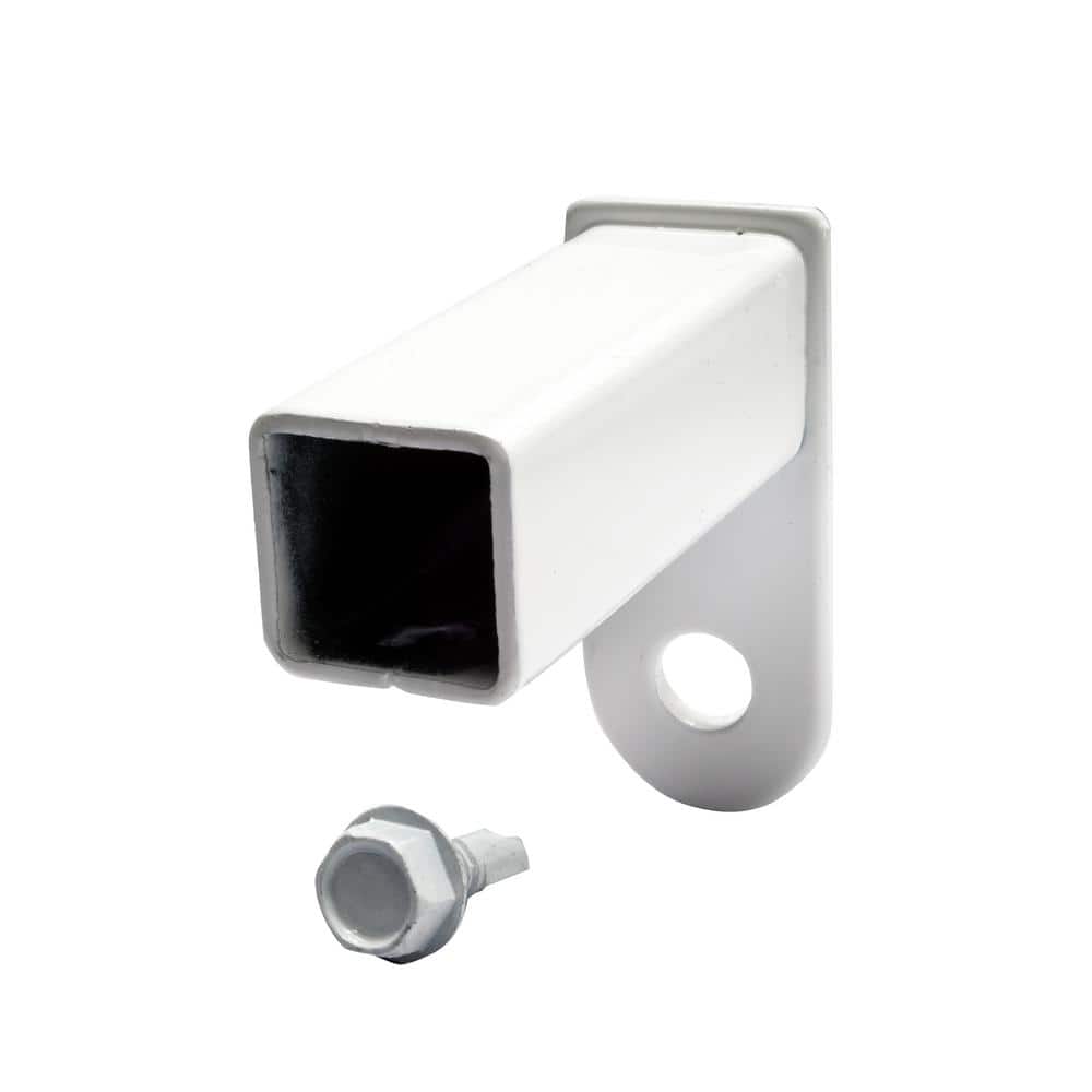 1 in. Square White Metal Fence Mounting Bracket (4-Pack) 58201742 - The ...