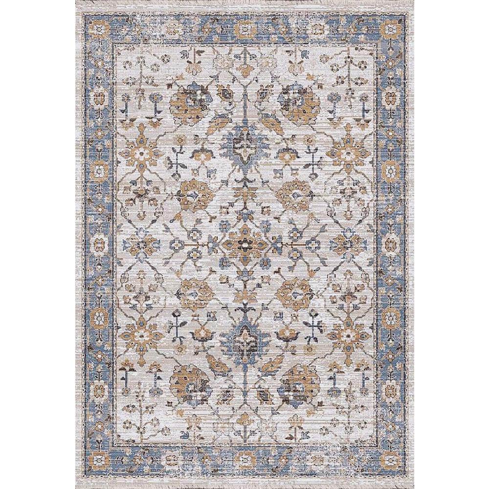 Dynamic Rugs Jazz 9 ft. X 12 ft. Beige/Soft Ochre/Blue Oriental Indoor ...
