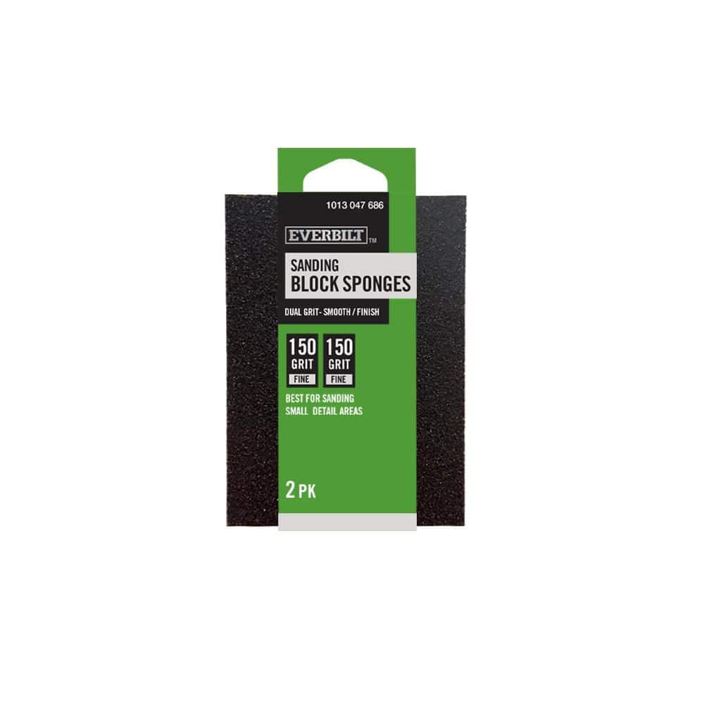 Everbilt 1 in. x 0.22ft. x 0.66 ft. DRYWALL SANDNG SPONGE MED/FINE 2PK ...