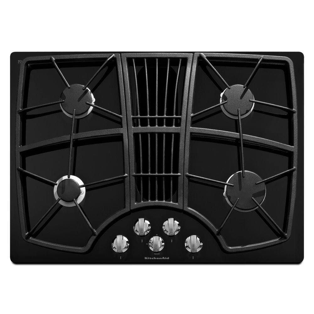KitchenAid Architect Series II 30 in. Gas-on-Glass Gas Cooktop in Black ...