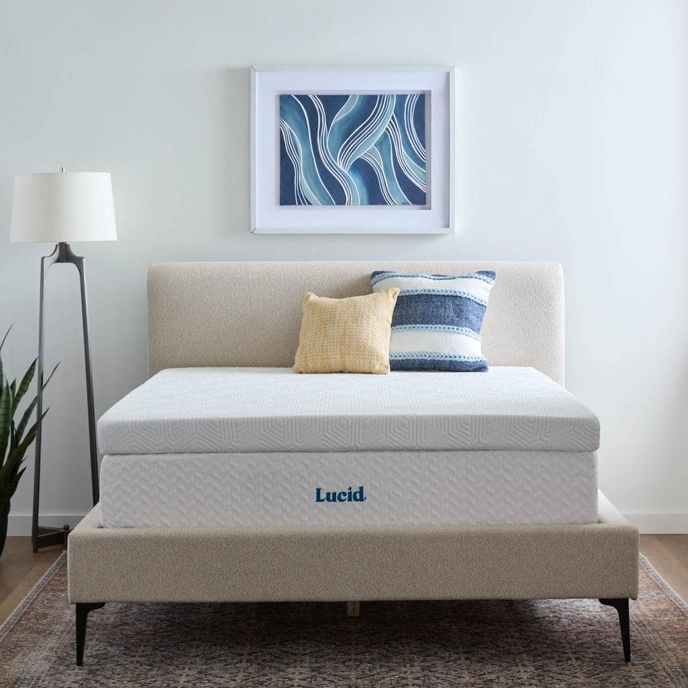 Lucid Comfort Collection 4 in. King Lavender and Gel Memory Foam ...