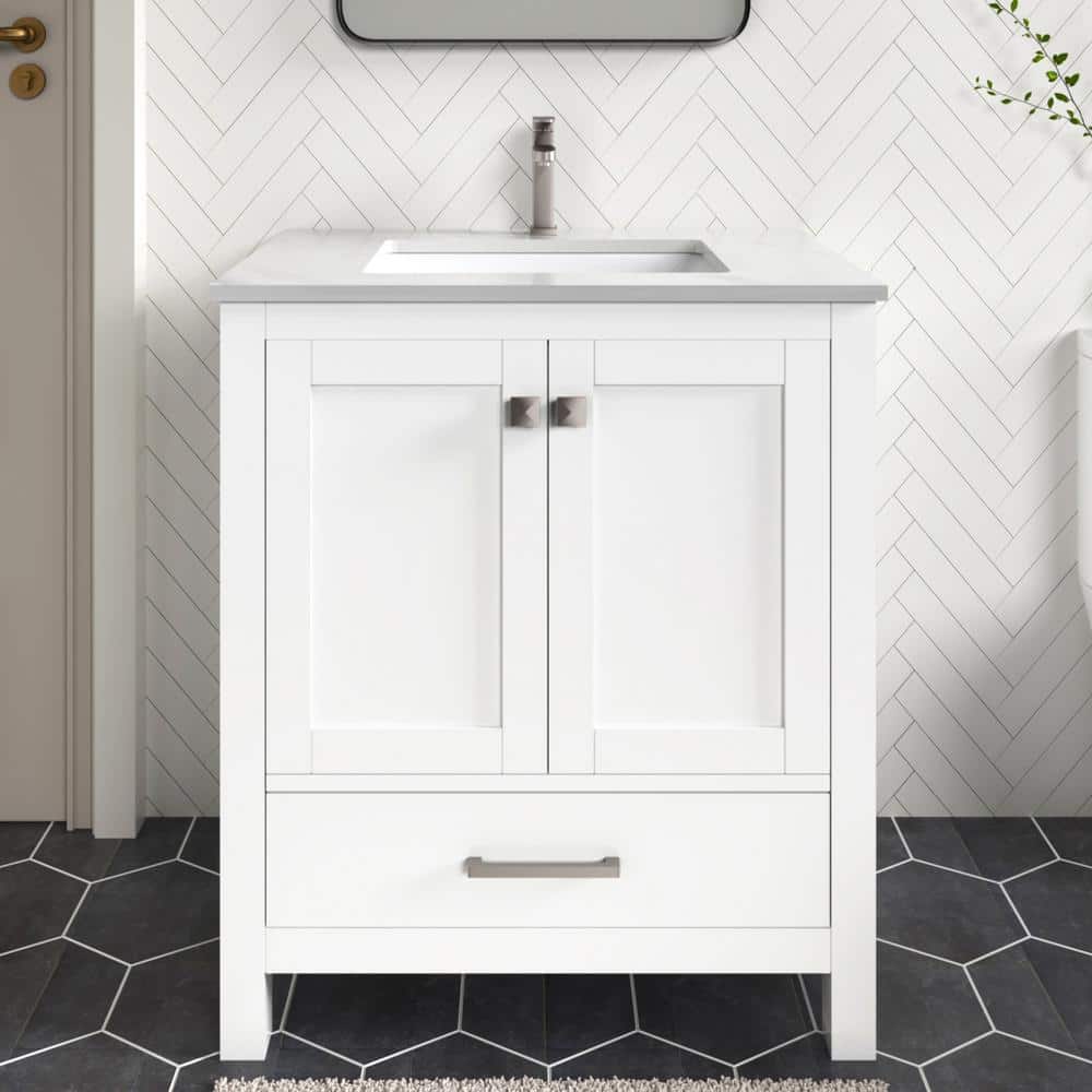 HOMEVY STUDIO Anneliese 30 in. W x 21 in. D x 35 in. H Single Sink ...