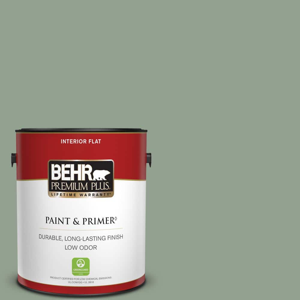 BEHR PREMIUM PLUS 1 gal. #N400-4 Forest Path Flat Low Odor Interior ...
