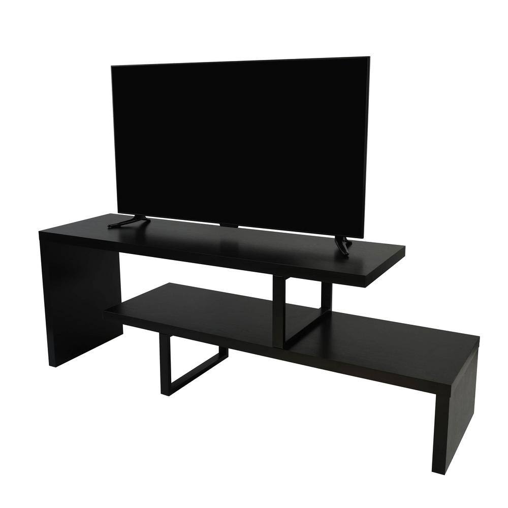 Leisuremod Orford Mid-Century Modern TV Stand with MDF Shelves and ...