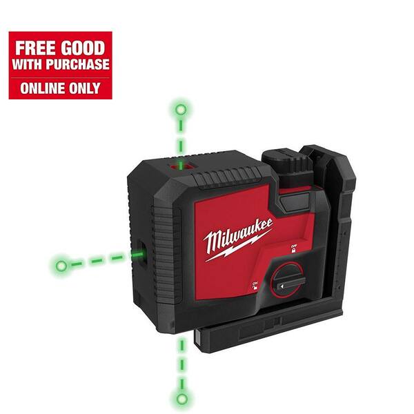 Milwaukee Green 100 ft. 3-Point Rechargeable Laser Level with ...