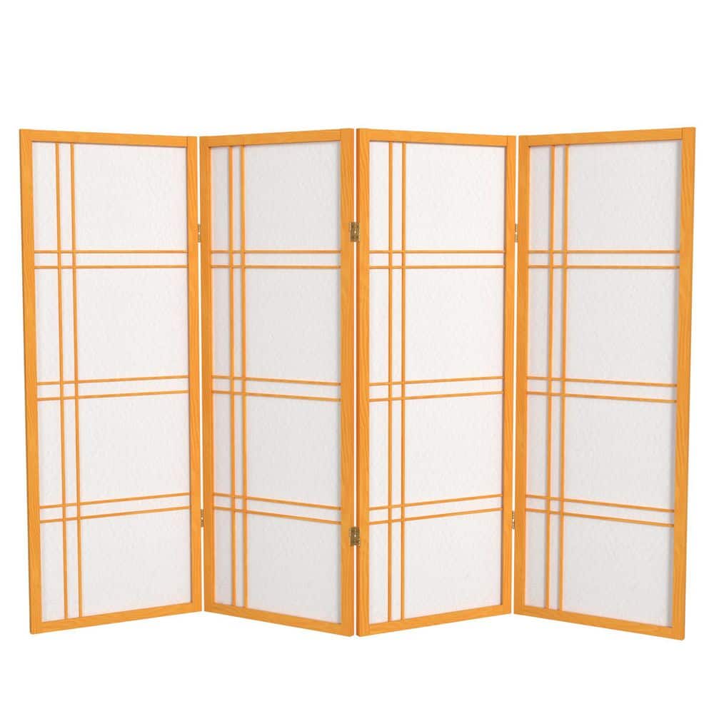 Red Lantern 4 ft. Short Double Cross Shoji Screen - Honey - 4 Panels ...