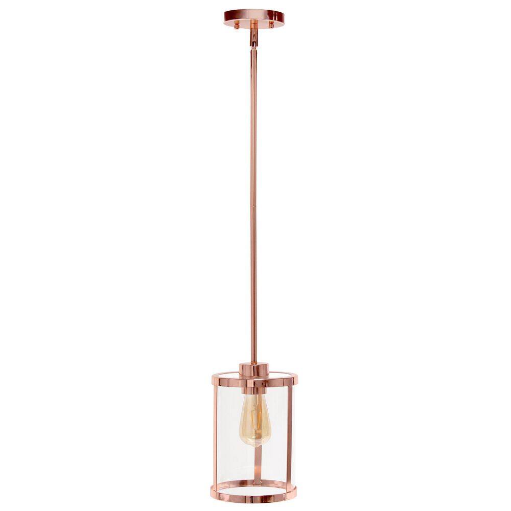 Lalia Home 10 in. 1-Light Rose Gold Standard Pendant Modern Farmhouse ...
