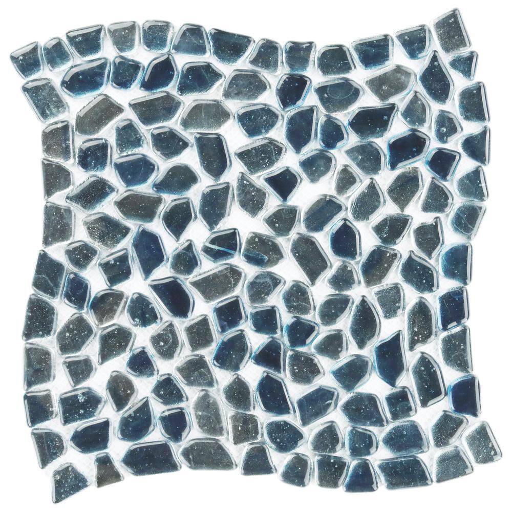Ivy Hill Tile Fargin Pebble Ocean Rain 4.32 in. x 0.24 in. Polished ...