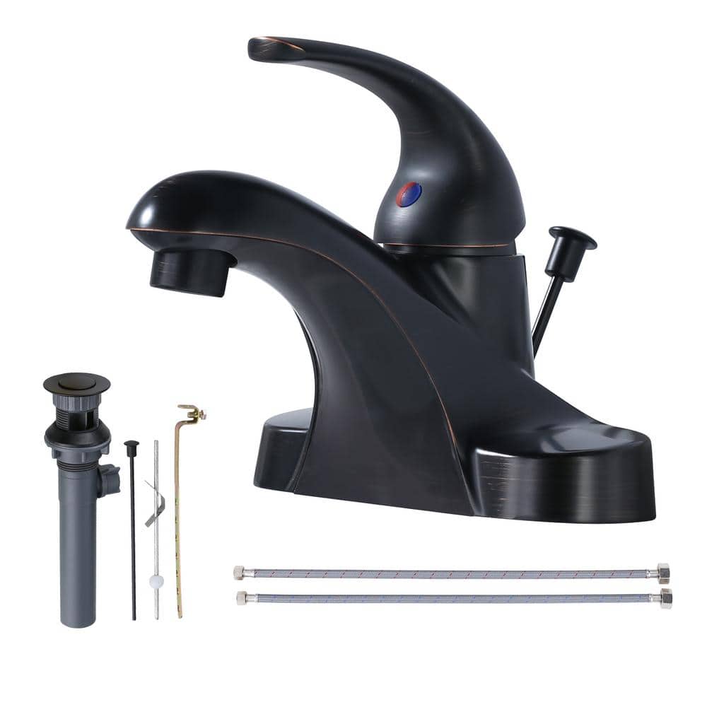 IVIGA Durable 4 in. Centerset Single Handle Mid Arc Bathroom Faucet ...