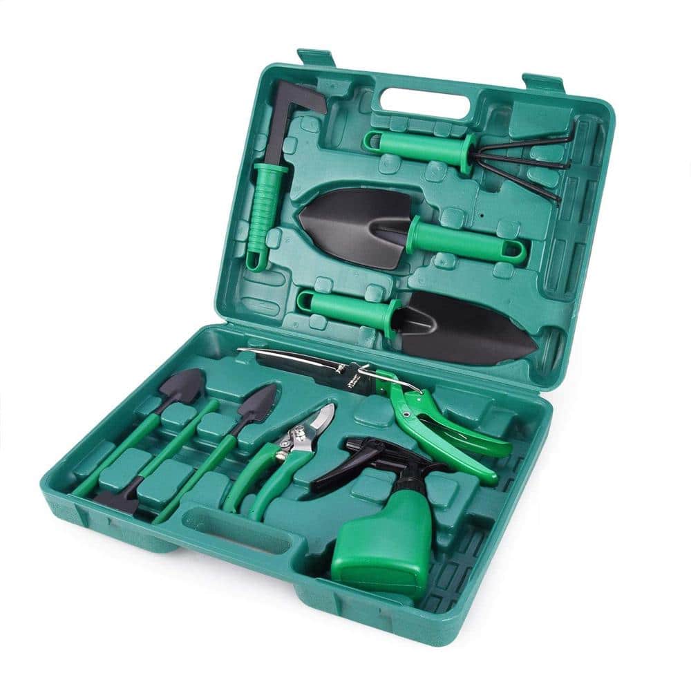 TUFFiom Garden Hand Tool Set Green(10-Piece) 118808411161