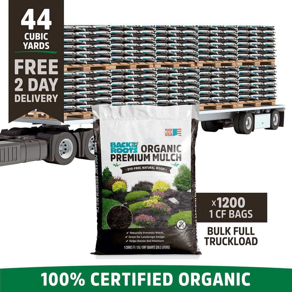 Back to the Roots Organic Value Bulk Bark Bagged Mulch Truckload (1200 ...