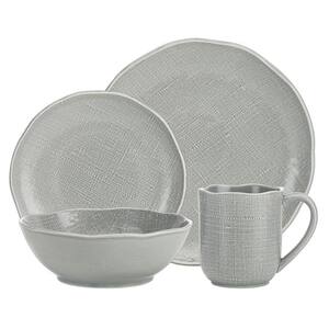 Godinger Tela 16-Piece Patterned White Porcelain Dinnerware Set ...