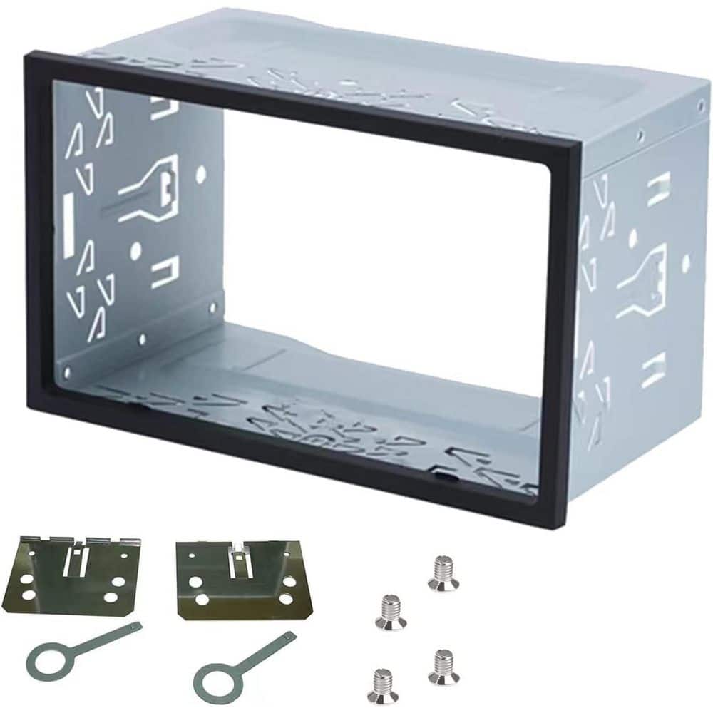 OBJLGEV Universal Double DIN Car Stereo Cage with Metal Frame Radio ...