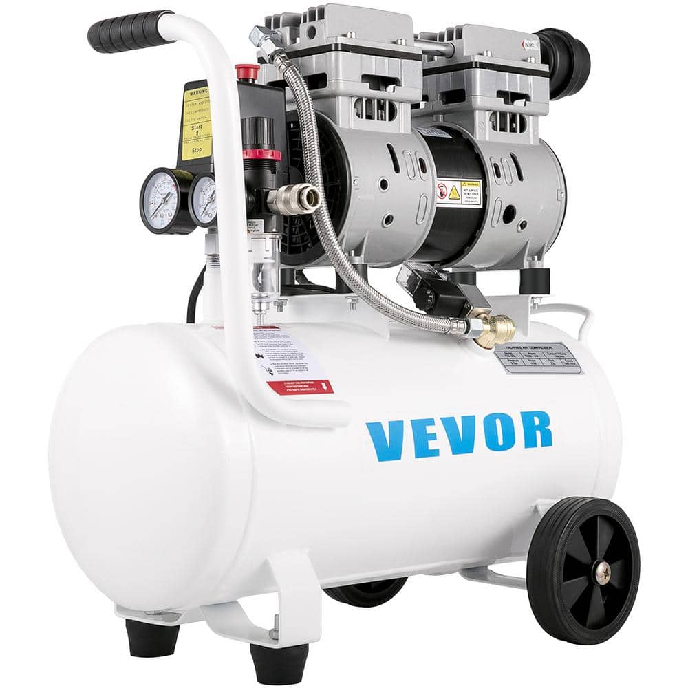 VEVOR 6.6 Gal. 115 PSI Portable Electric Air Compressor 1 HP Oil Free ...