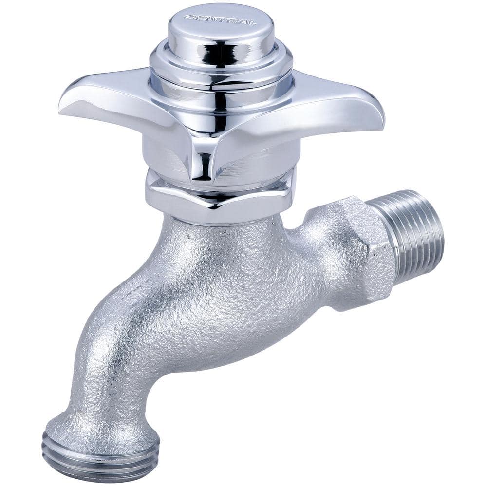 Central Brass Single-Handle Wall Mounted Utility Faucet in Rough Chrome ...