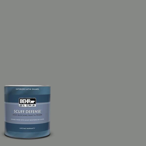 BEHR ULTRA 1 qt. #PPU25-17 Euro Gray Extra Durable Satin Enamel ...