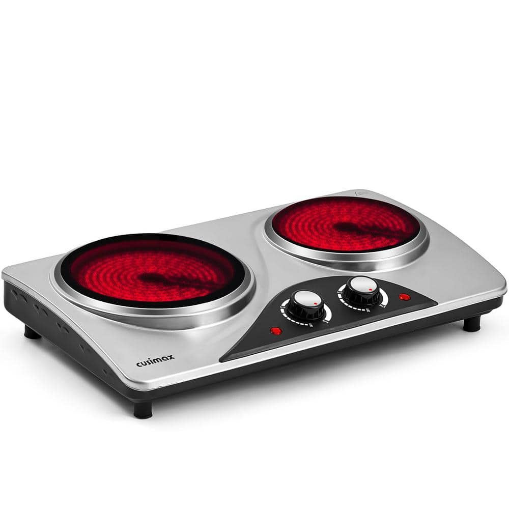 JEREMY CASS Double Cast Iron Burner 7.1 in. and 5.9 in. Stainless Steel ...