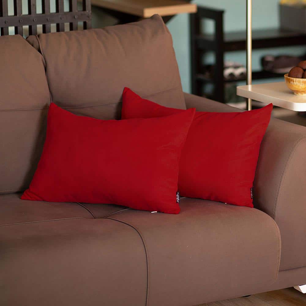 MIKE & Co. NEW YORK Decorative Farmhouse Red 12 in. x 20 in. Lumbar ...