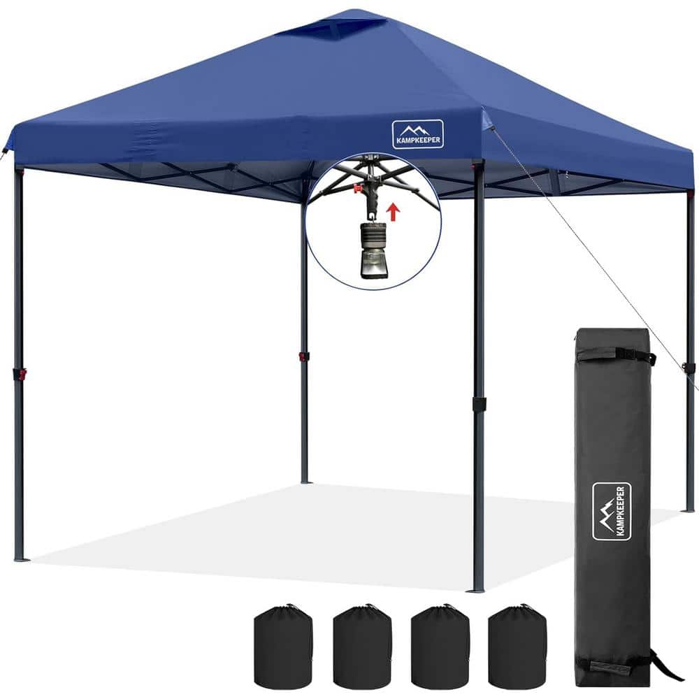 Navy Blue 10 ft. x 10 ft. Pop Up Canopy Tent with 3 Adjustable Heights ...