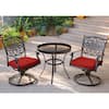 Traditions 3-Piece Outdoor Bistro Set with Swivel Rockers with Red ...