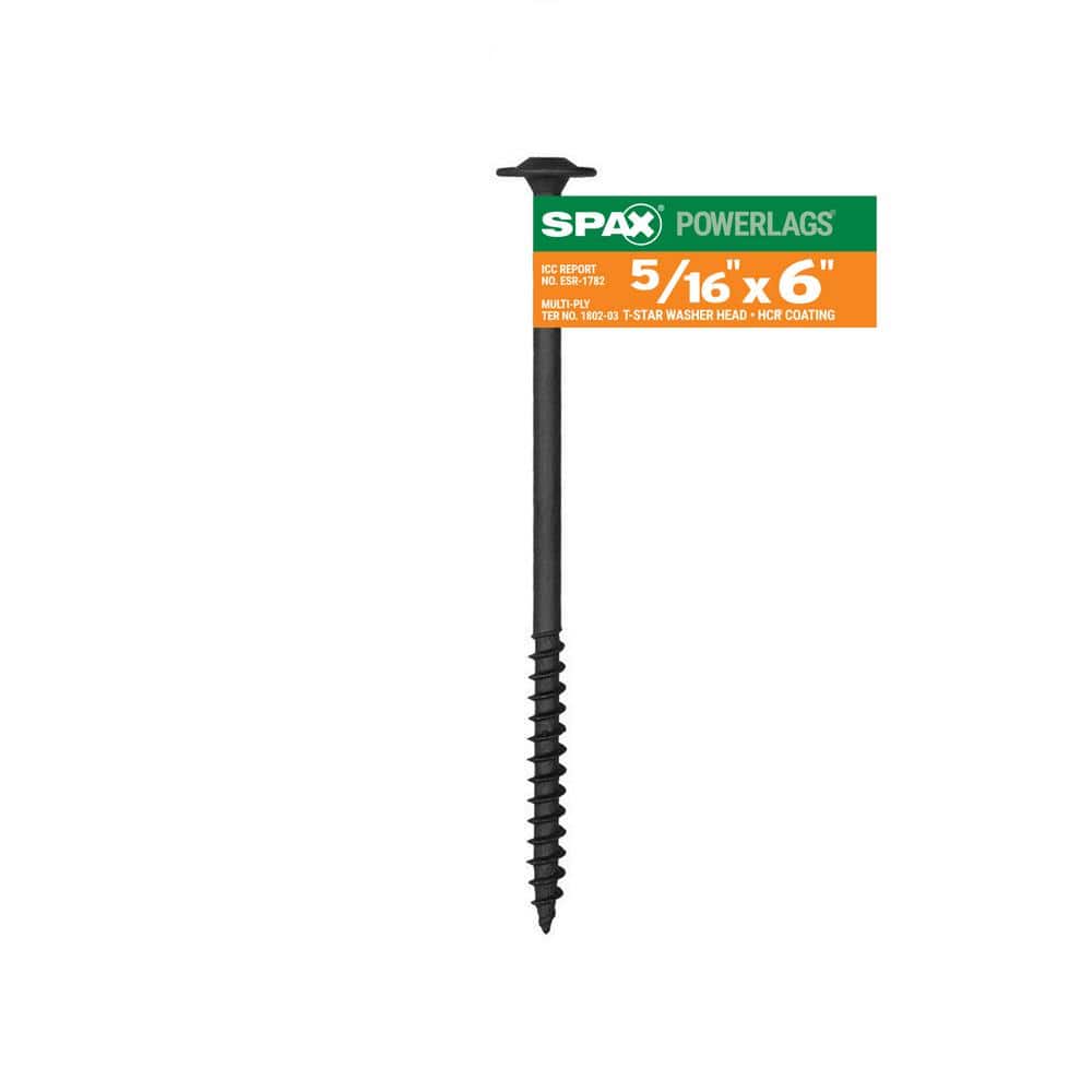 SPAX 5/16 in. x 6 in. Exterior Washer Head Structural Wood Lag Screws ...