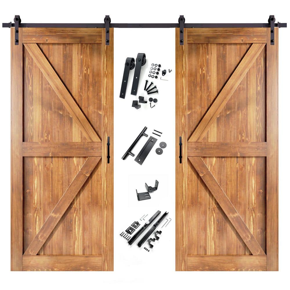 HOMACER 42 in. x 84 in. K-Frame Early American Double Pine Wood ...