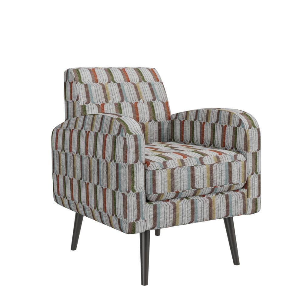 Handy Living Mindy Brown, Pastel Green and Blue Stripe Fabric Mid ...