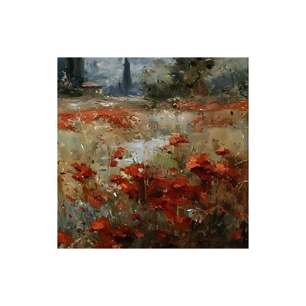 Abstract Wildflower Meadow Scenery Unframed Canvas Art Print 16 in. x ...